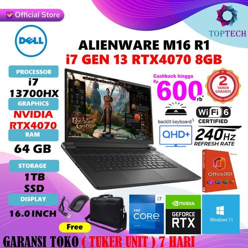 Promo DELL ALIENWARE M16 R1 RTX4070 | i7 13700HX 64GB 1TB 16.0QHD 240Hz ...