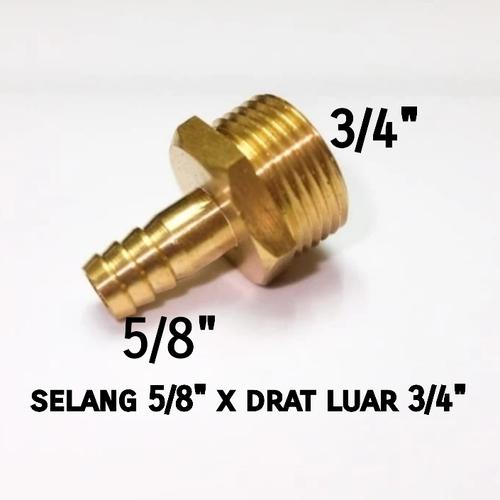 Jual Neple selang drat luar 3/4" x 5/8" inch Hose Nepel nipple kuningan ...