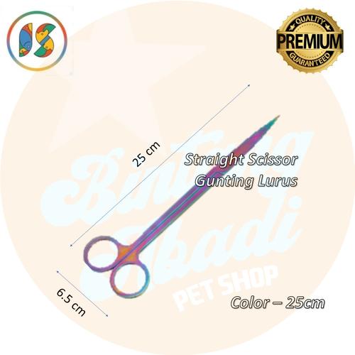 Jual IS Gunting Lurus 25cm Colored Premium Aquascape Tools Straight Scissor - Jakarta Barat ...