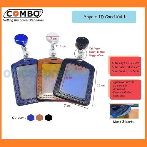Jual ID Yoyo + Card Case Kulit / Gantungan Yoyo Set Card Plate / Name ...
