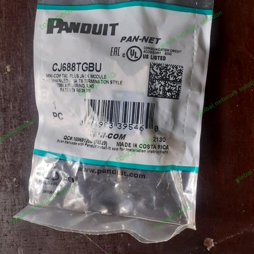 Jual panduit modular jack cat 6 cj688tgbu / modular panduit cat 6 biru ...