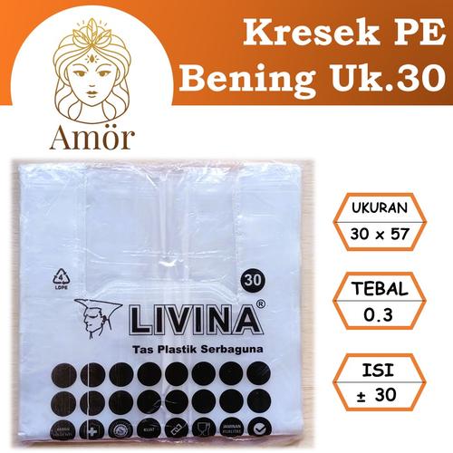 Jual kresek bening tebal PE uk 30 tas kantong plastik transparan ukuran PEX - Kota Surabaya ...