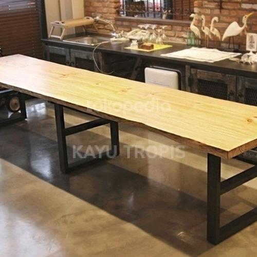 Jual Meja Bar Restoran Kayu mahoni sisi Alami uk 60*90*300cm - Kota ...