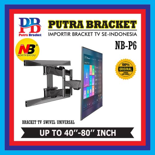 Jual Bracket TV Monitor LED LCD North Bayou NB P65 NBP6 55"-85" Tilt Swivel - 40-80 INCH ...