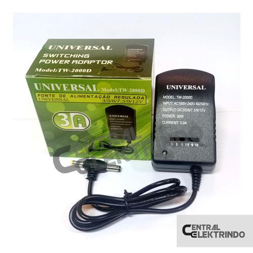 Jual UNIVERSAL ADAPTOR 3ampere ADAPTOR 3A TW 2000d 3000mA 3 5 6 7.5 9 ...