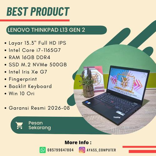 Jual LENOVO THINKPAD L13 GEN2 i7-1165G7 Ram 16/500 SSD NVMe - Kota ...