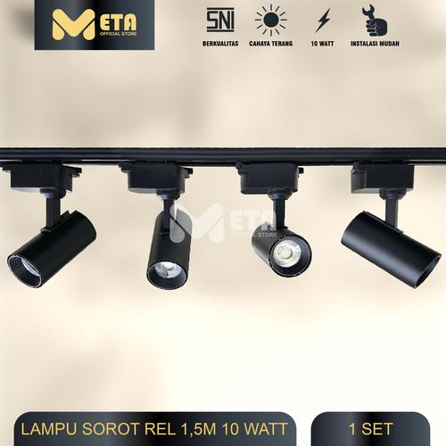 Jual Paket Lampu sorot rel 10 Watt 1set isi 4 spotlight track rel 1,5 ...
