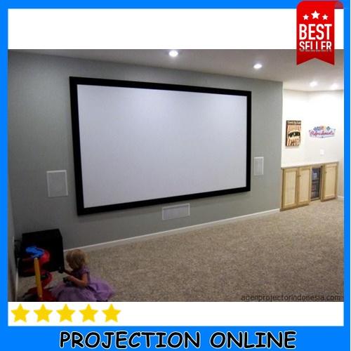 Jual Layar Projector Fixed Frame 120" Ratio 16:9 white Home Theater ...