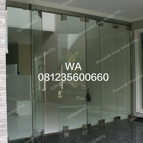Jual Pintu Kaca Tempered Frameless 12 mm ukuran 100 cm x 100 cm ...