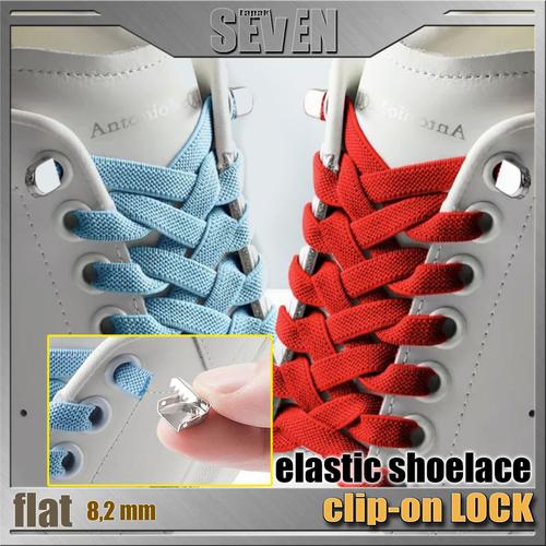 Promo wide elastic shoe lace metal clip on lock - yellow - Kab. Bekasi ...