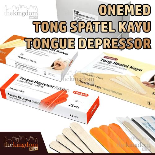Jual Onemed Tong Spatel Kayu Plastik Steril Stick Spatula Tongue ...