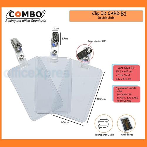 Jual ID Card Case A1 B1 + Clip Besi / Card Case Plastik / Name Tag ...