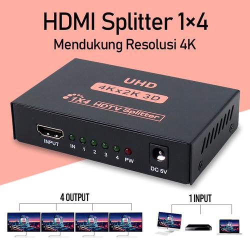 Jual HDMI Splitter Duplikat 1x4 Output Monitor Converter Pembagi ...