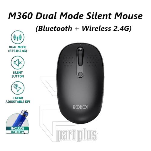 Promo Mouse Robot M360 Dual Mode Mouse Bluetooth 5.0 + Wireless 2.4G ...