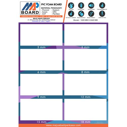 Jual POTONGAN PVC BOARD / PVC FOAM BOARD / MAP BOARD 9MM UKURAN 40X30 ...