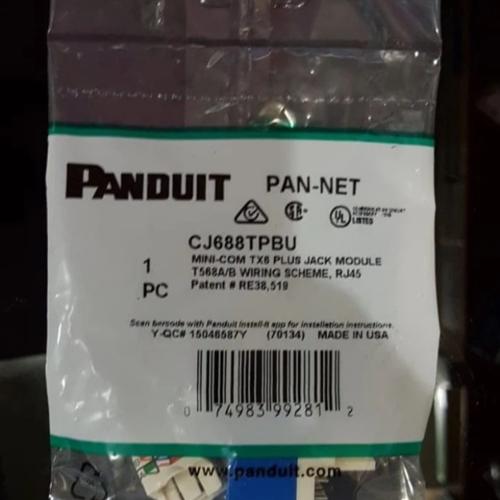 Jual modular Panduit Cat6 / Jack RJ45 Cat6 PAN-NET (CJ688TPBU) Original ...