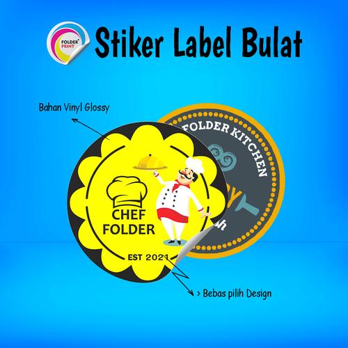 Jual Cetak Stiker Label Nama Bulat Anti Air Custom Kemasan Produk - 3 x ...