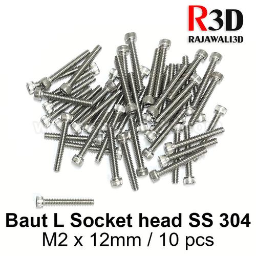 Jual Baut L Screw Socket Head Cap M2 x 12mm 10pcs Stainless - Kab ...