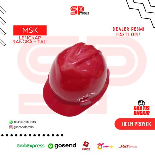 Jual HELM PROYEK SAFETY MSK MERAH + RANGKA TALI / SAFETY HELMET SNI ...