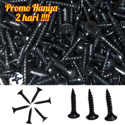 Jual Skrup Sekrup Gypsum Gipsum 3/4" inch 1,8 cm Hitam Drywall Screw ...