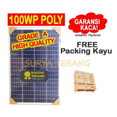 Jual Solar Panel Surya 100wp Poly Solar Cell 100wp Poly + Packing Kayu ...