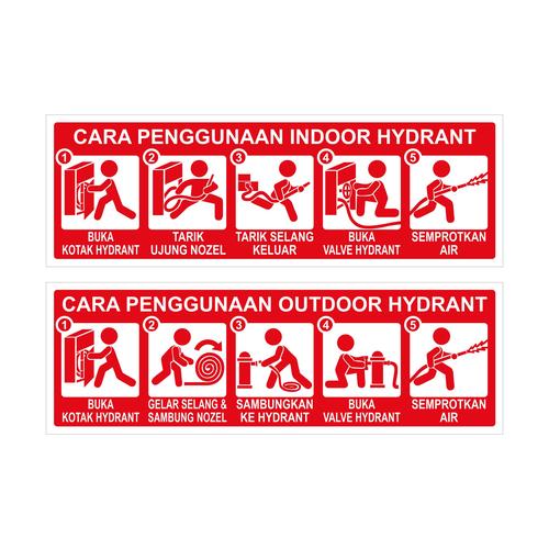 Jual STIKER VINYL CARA PENGGUNAAN HYDRANT Indoor/Outdoor 30 x 10 CM ...