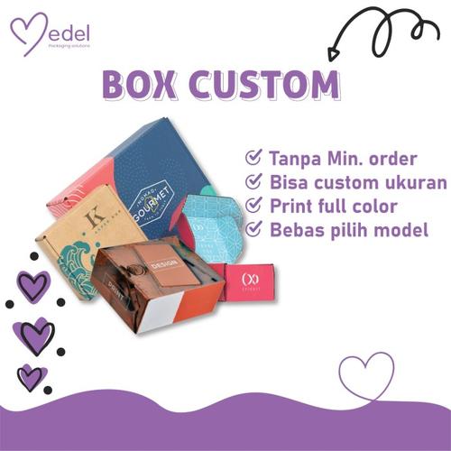 Jual Box Kardus Kotak Premium (6x6x13cm) Custom Packaging Cetak FULL ...
