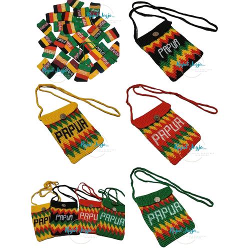 Jual tas noken papua , tas rajut papua ,tas rajut - emas 13 x 18 cm ...