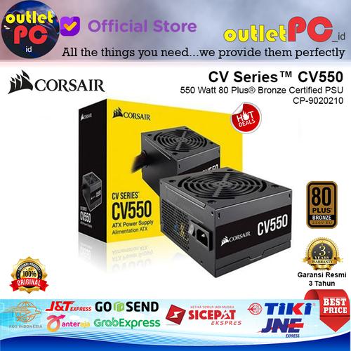 Promo Corsair PSU CV550 550W 80+ Bronze Power Supply 550 Watt Cicil 0% ...