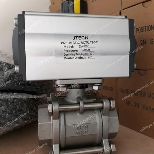 Jual ball valve stainless 3pc actuator pneumatic double acting 1/2 ...