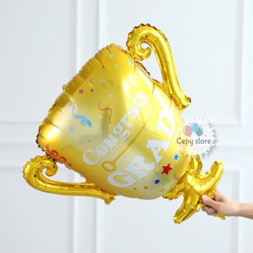 Jual Balon Foil Piala Graduation / Balon Wisuda Congrats Grad Piala ...