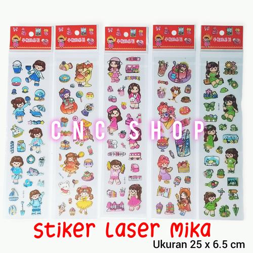 Jual Stiker PVC Laser Mika Momo Anime Karakter Sticker Bening Panjang ...