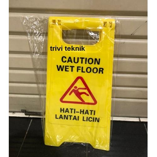 Jual Warning sign caution wet floor,papan tanda peringatan lantai licin ...