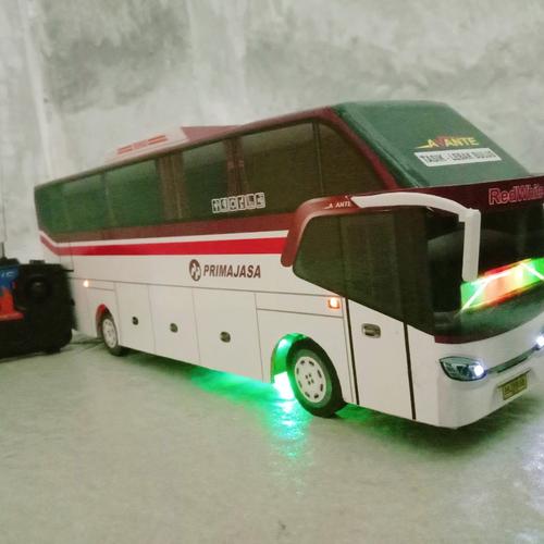 Jual Mainan bus TELOLET JUMBO PRIMAJASA Remot Control full lampu+Strobo ...