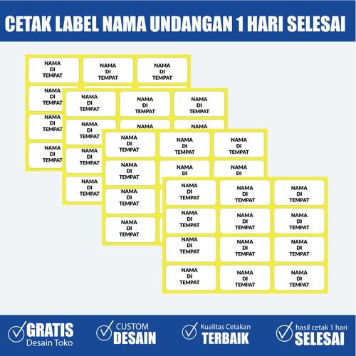 Jual stiker label nama undangan pernikah, khitanan custom 1 hari ...