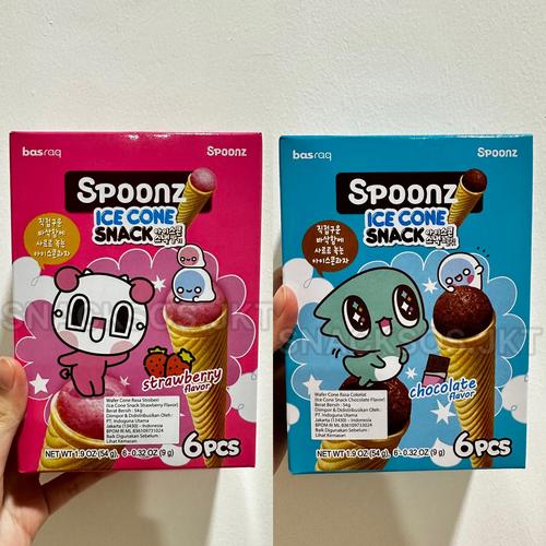 Jual BASRAQ SPOONZ ICE CONE SNACK STRAWBERRY / SPOONZ ICE CONE ...