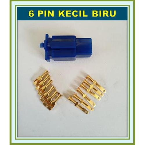 Jual Soket 6 pin skun kecil biru / socket kabel 6 pin kecil / konektor ...