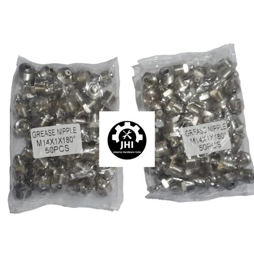 Jual ISI 50 PCS NIPPLE GREASE LURUS M14*1 NEPEL GEMUK STEEL CHROME ...