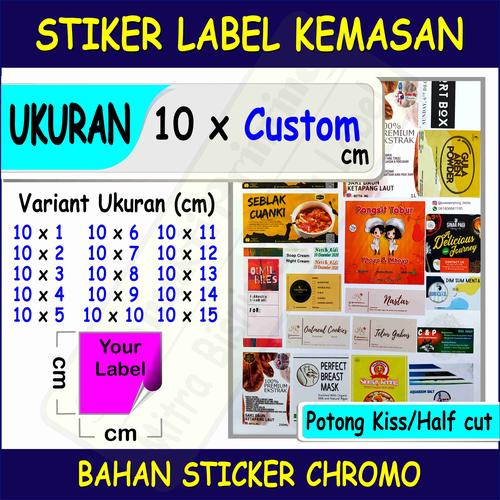 Jual Cetak Stiker Ukuran 10 cm X custom, Bahan Chromo, Print Stiker ...