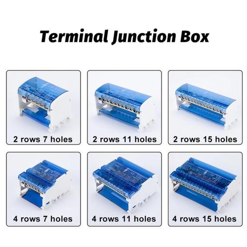 Jual Konektor WKH207 125A 500V Distribution Box DIN Rail Terminal Block ...