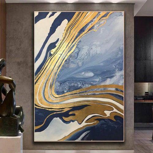 Jual lukisan abstrak blue plus bingkai - Kab. Bandung - Sanjayaart ...