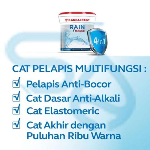 Jual CAT TEMBOK KANSAI RAINBLOCK,CAT PELAPIS ANTI BOCOR (EKSTERIOR) - Putih - Jakarta Timur ...