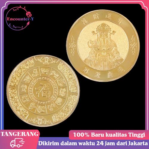 Jual Souvenir Gold Coin 4cm Koin Emas Keberuntungan Koin Feng Shui ...