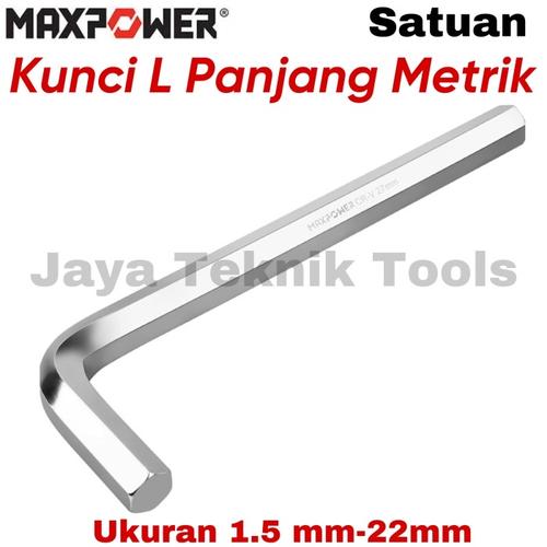 Jual Kunci L Panjang Metrik Maxpower Hex Key Besi Long Satin Satuan ...