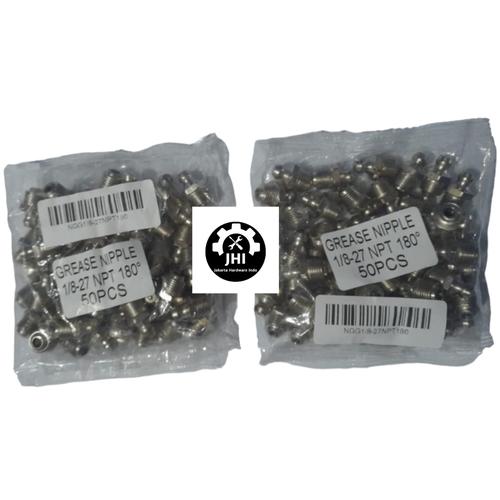 Jual ISI 50 PCS NIPPLE GREASE LURUS 1/8*27 NPT NEPEL GREASE STEEL ...