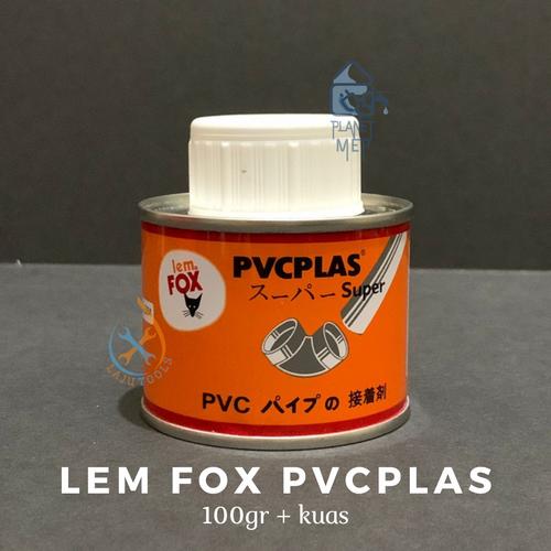 Jual LEM FOX PVCPLAS KALENG 100GR / LEM PVC KUAS KEMASAN KALENG 100 GR ...