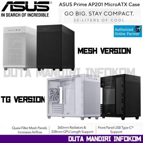 Promo ASUS Prime AP201 - Compact Micro ATX Gaming Case - TG White Cicil ...