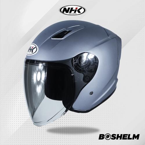 Jual Helm NHK R1 ELITE Solid DARK GREY DOFF Helm Half Face SNI ...