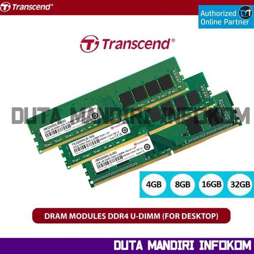 Jual Transcend JetRAM U-DIMM DDR4 4GB 8GB 16GB 32GB 3200Mhz - Desktop RAM - 4GB-JM3200HLH ...
