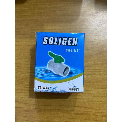 Jual Ball Valve Ballvalve PVC 1/2" / Stop Kran PVC Soligen CN001 1/2 ...